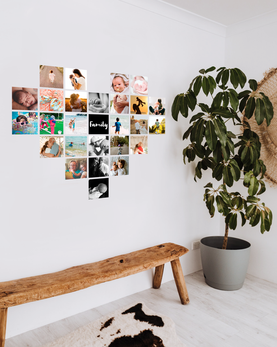 Heart Shape Photo Gallery Wall - A Creative Hart Fabric Wall Decal Stickers